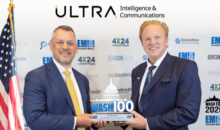 Ultra I&C CEO Jon Rucker with Executive Mosaic CEO Jim Garrettson. Rucker won his second Wash100 Award this year.